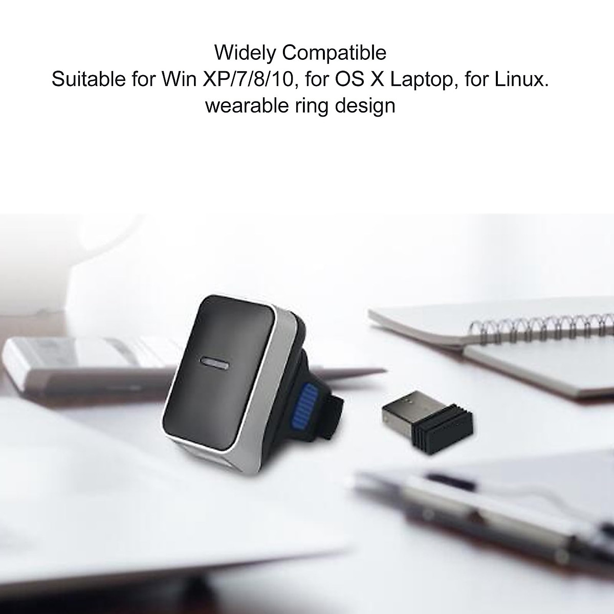 Zyyini Wearable Ring Barcode Scanner, 1D 2D QR Hands Mini Finger Bar Code Reader with 2.4G, USB Wired and BT4.2, for Laptops, PCs, POS, Smartphones, Tablets