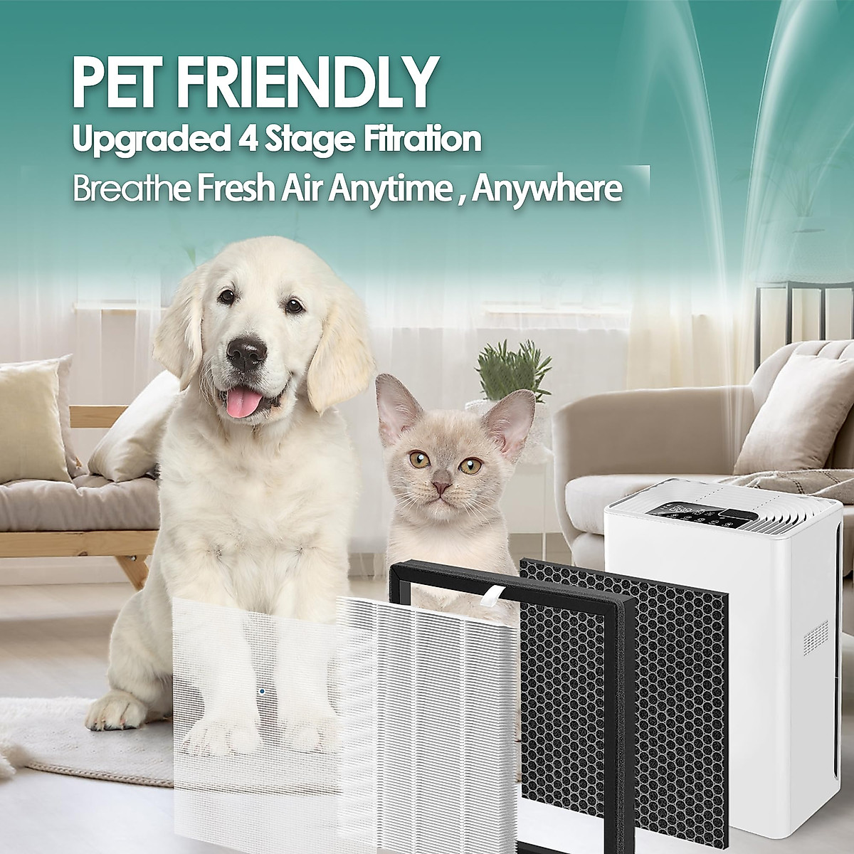 G3 H13 HEPA Filter Replacement Compatible with AMEIFU Air Purifier Replacement Filter for AMEIFU Air Purifier G3 Sferf-30 FXAP2W and Vewior Air Purifier Filter Replacement A3, Tailulu HQZZ-260, 1-Pack