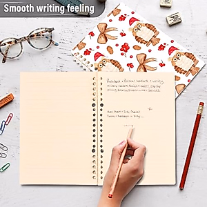 SPRIPORT Christmas Hat Owls Spiral Journal Notebook for Women Men A5 Memo Notepad Sketchbook with Durable Hardcover & 60 Pages Diary Spiral Book for Boys Grils Study Notes Work School Journaling