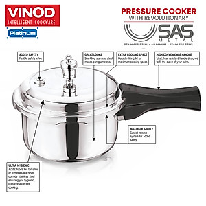 Vinod Platinum Triply SS Pressure Cooker 5.0ltr