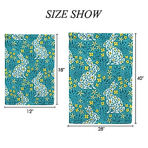 My Little Nest Seasonal Garden Flag Rabbit Silhouettes and Flowers Vertical Garden Flags Double Sided for Home Farmhouse Yard Holiday Flag Outdoor Decoration Banner 12"x18"