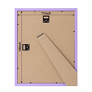 Vittanly Picture Frame, Engineered Wood, 11x14 inch, Purple, Single, with Shatter Resistant Plexiglass, Mat for 8x10 or 11x14 Photo, Wall & Tabletop Display
