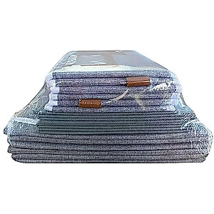 Yawinhe Under Bed Storage With Lids, Foldable Underbed Storage Box with Handles, Under Bed Storage Organizer Bins for Clothes, Blankets, Pillows, 31.5''Lx15.7''Wx6''H, 2-pack, Grey