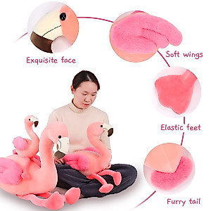 AIXINI 19inch Soft Plush Flamingo Stuffed Animal Toys, Pink Flamingo for Girls Gifts & Decor