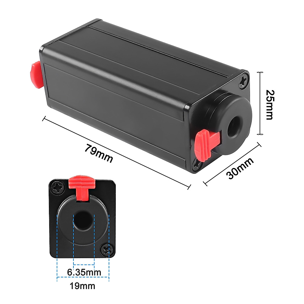 XMSJSIY 1/4 6.35mm TRS Coupler Female to Female Adapter 6.35mm Panel Mount Socket Stereo Jack Connector for Amplifier Speaker Guitar Sound Audio Cable Extension-1 Pcs