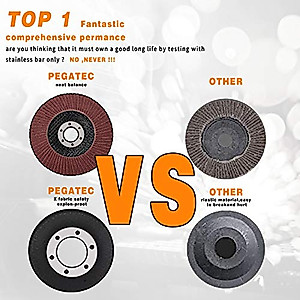 PEGATEC 40 Grit Flap Discs 4 1/2 inch Flap Wheel Type 29 Flap Sanding Disc with 7/8 Arbor Aluminum Oxide Abrasives for Grinding, Blending, Sanding and Finishing - 10 Packs