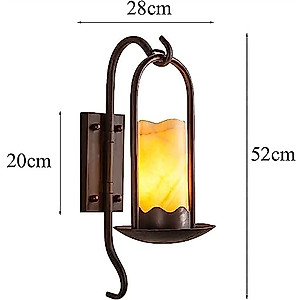 BAUFAS Wall Sconce Light Fixture Waterproof Wall Sconce Light Fixture Wrought Iron Marble Candle Outdoor Wall Mount Light Exterior Wall Sconce Lighting Waterproof Stairs Porch Lights Fixtures