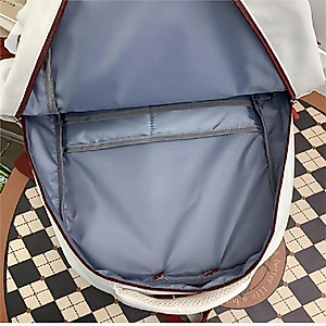 KFTHKOR Kawaii Backpack,Girl Backpack With,Junior Backpack,Middle School Student Schoolbag (White Blue)