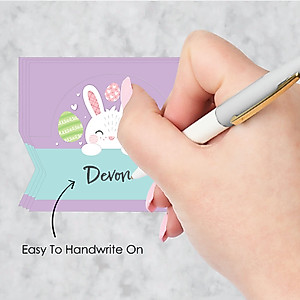 Big Dot of Happiness Spring Easter Bunny - Happy Easter Party Tent Buffet Card - Table Setting Name Place Cards - Set of 24