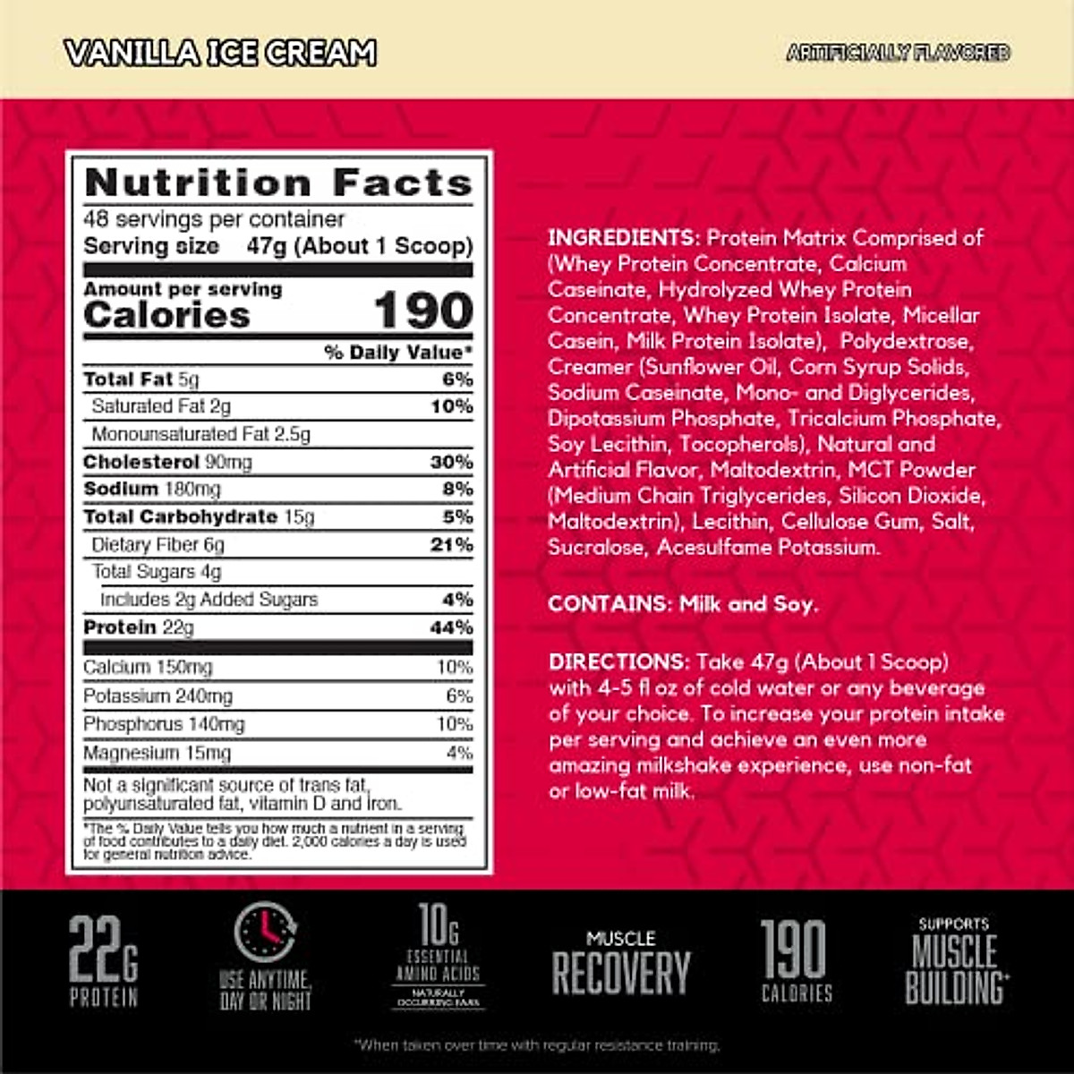BSN SYNTHA-6 Whey Protein Powder with Micellar Casein, Milk Protein Isolate Powder, Vanilla Ice Cream, 48 Servings (Packaging May Vary)