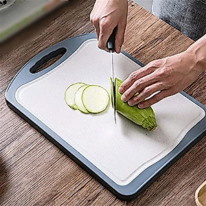 MMOOCO Chopping Board, Rectangle Double-Sided Classification Cutting Board Household Kitchen Small Bamboo Pping Board Rolling Board Tools (Color : Brown)