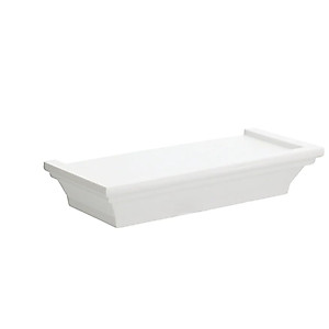 Greenbrier White Plastic Floating Shelf. 8.6 inches x 4 Inches. Holds Up to 5 Pounds.