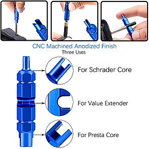 VANICE Valve Core Remover Tool Presta Schrader Tire Valve Repair Tool for Bicycle, Cars, SUV, Bike, Motorcycles Tyre/Blue