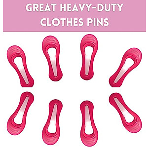 1InTheHome Plastic Hanger Clips, Plastic Clothes Pins, Pink, 24 Pack