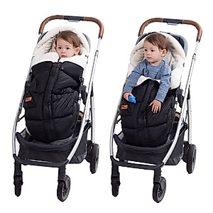 KZ Dotnz Winter Footmuff for Stroller, Front Panel Removeable Multifunction Stroller Blanket, Perfect Cold Weather Stroller Accessory, Cozy Fleece Stroller Sleeping Bag/Stroller Footmuff