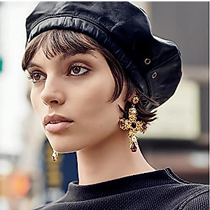 Big Black Cross Earrings for Women Black Cross Dangle Earrings First Communion Gifts Baptism Confirmation Catholic Christian Gifts