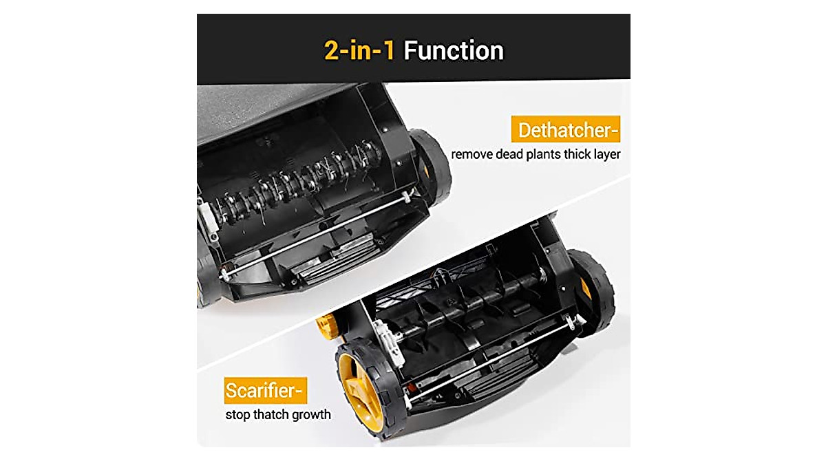 Rock&Rocker 2-in-1 Electric Dethatcher & Scarifier
