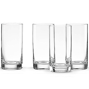 Lenox Personalized Tuscany 16oz Cylinder Highball Glasses, Set of 4 Custom Engraved Crystal Hiball Glasses for Cocktails, Mixed Drinks, Iced Tea, Juices and More