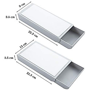 Boao 2 Pieces Desk Pencil Drawer Organizer Self-Adhesive Drawer Pencil Tray Pop-Up Latent Desktop Drawer Tray Expandable Under The Table Drawer Organizer for Office School Home Desk, 2 Sizes (Gray)