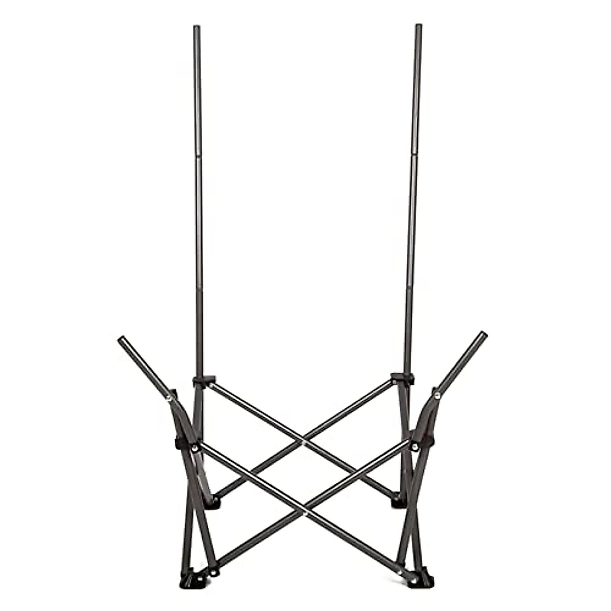 MacSports XP High Back Collapsible and Portable Compact Camping Chair with Lumbar Support Steel Frame and Polyester Fabric, Gray