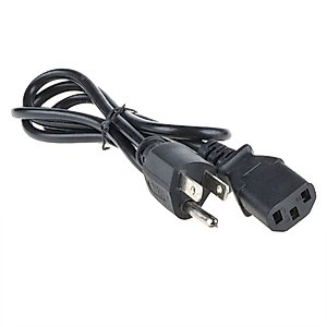 Digipartspower 5ft 3-Prong AC Power Cord Cable Lead US for Xbox One 1 Brick