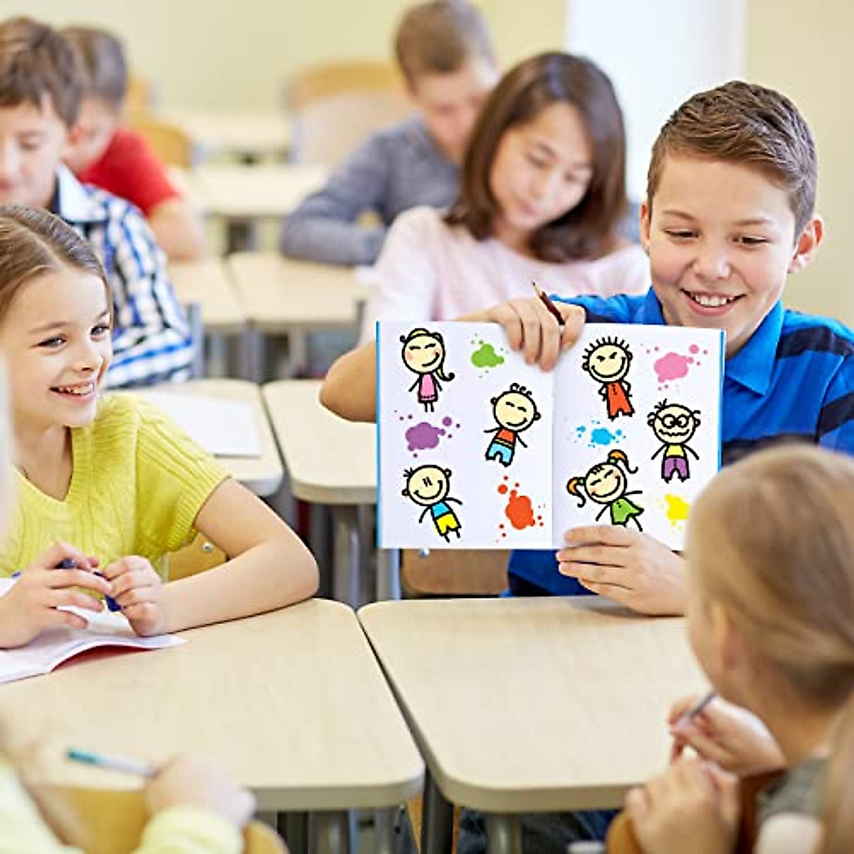 Yeaqee 200 Pcs Pocket Notebook Bulk, 4 x 5.5 In, 40 Pages, Colorful Travel Journal Set Small Pocket Notebooks for Kids Blank Memo Mini Sketchbook Unlined Notepads Books 10 Colors for Students