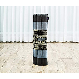 Leewadee Meditation Cushion Set – 1 Small Zafu Yoga Pillow and 1 Small Roll-Up Zabuton Mat Filled with Kapok, Blue