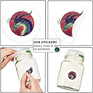 500Pcs Wings of Fire Stickers, 1 Inch Labels with 8 Patterns Decals Rolls Self Adhesive Seals for Scrapbooking Cards Envelopes，for Kids Teens Adults for Birthday Party Decor Supply Reward…