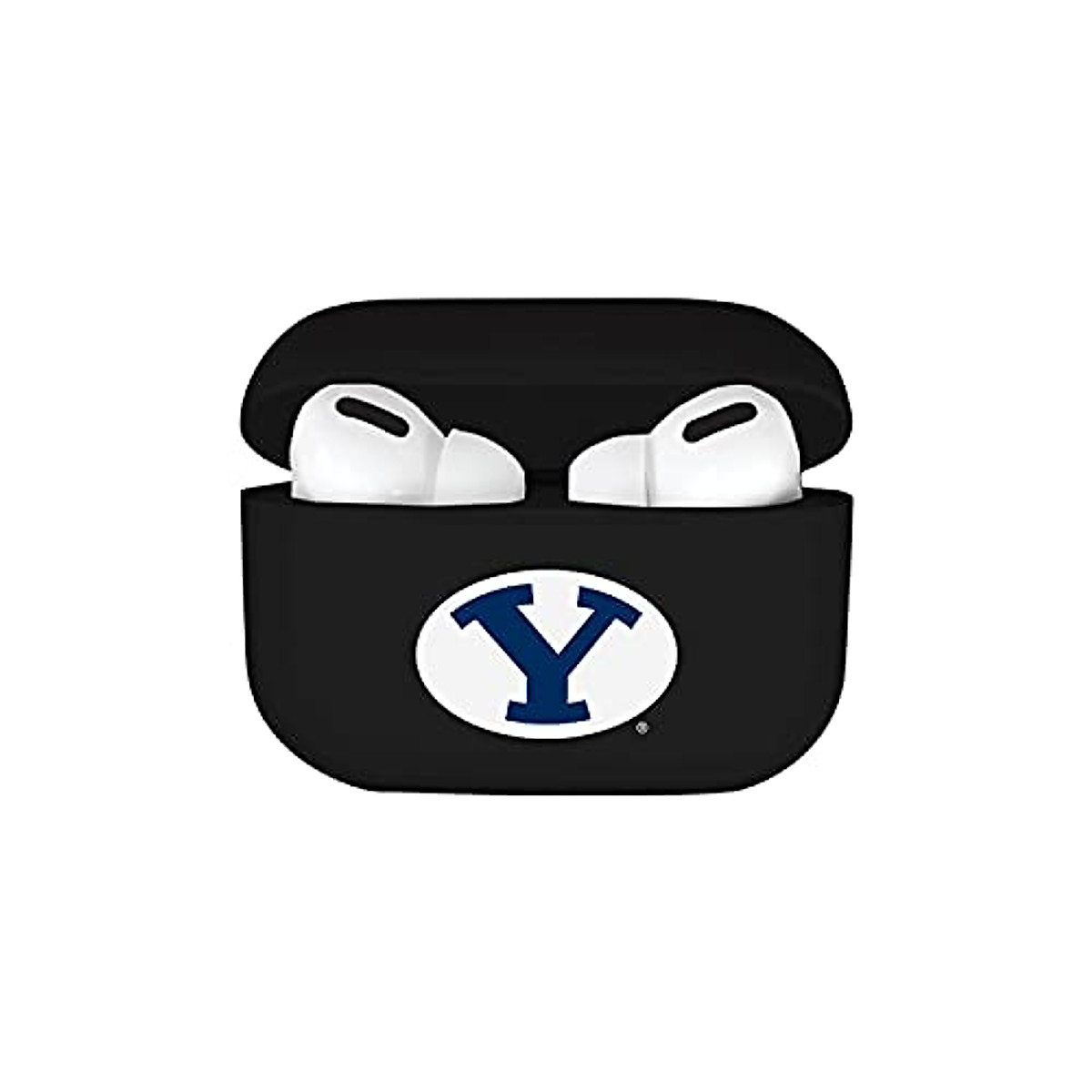 OTM Essentials Officially Licensed Brigham Young University Earbuds Case - Black - Compatible with AirPods PRO and Mobile Charging