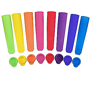 Ouddy Popsicles Molds, 8 Pack Multi Colors Popsicle Maker with Lids for Kids, Baby Popsicle Molds for DIY, Frozen Silicone Popsicle Bags Ice Pop Mold for Popsicles/Yogurt Sticks/Jelly/Chocolates