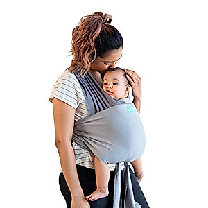 Moby Easy-Wrap Carrier | Baby Carrier and Wrap in One for Mothers, Fathers, and Caregivers | Designed for Newborns, Infants, and Toddlers | Holder Can Carry Babies up to 33 lbs | Smoked Pearl