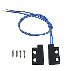 Bstinay AC110-220V Door Window Reed Switch Black Normally Open Magnetic Door Contacts Switch