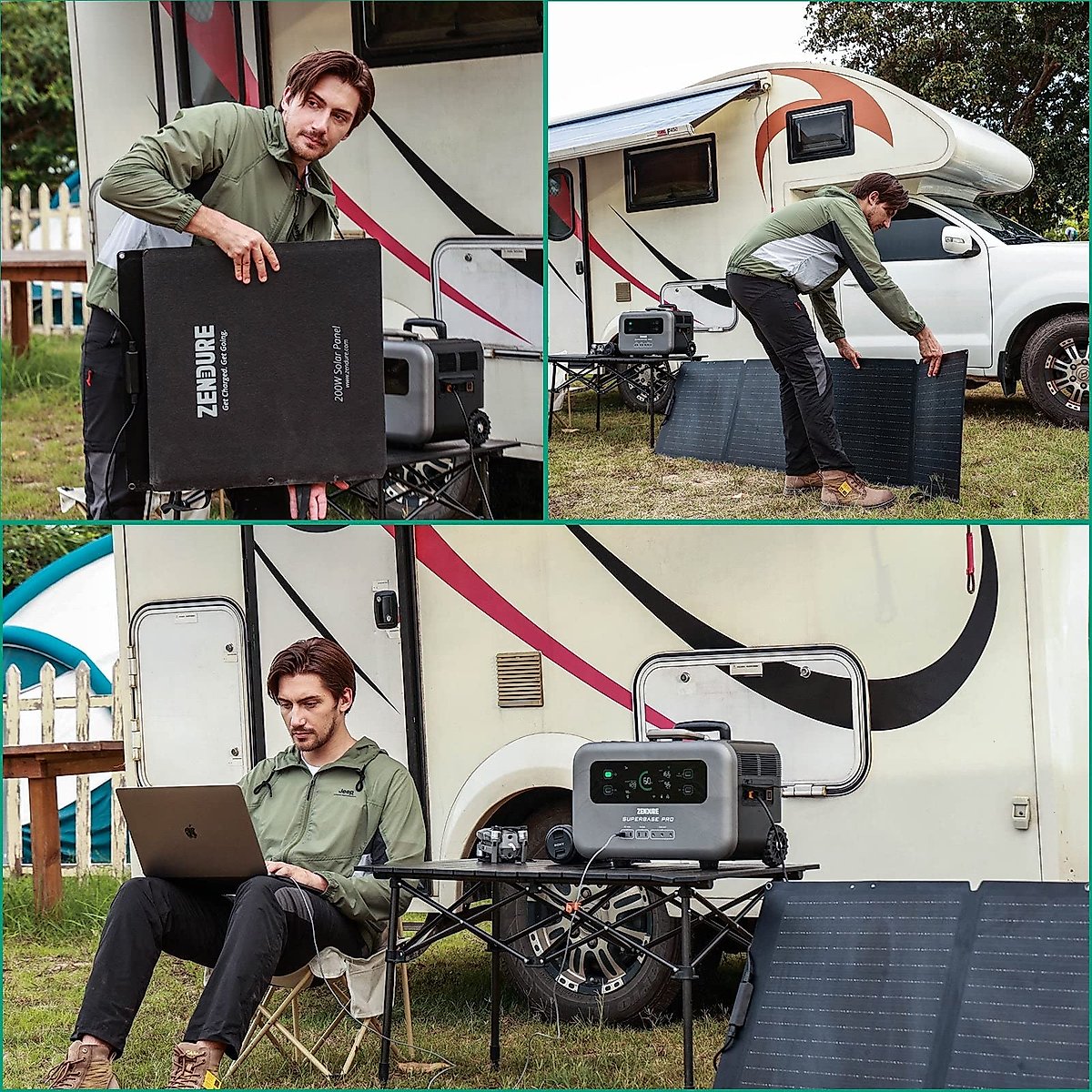 Zendure 200W Foldable Portable Panel with Kickstand, Durable Lightweight Panel Waterproof IP54 Portable Solar Panel Compatible with Zendure/Other Power Stations (with MC4 to XT60 Cable)