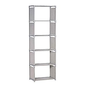 NiceAI Bookshelf Lightweight Slim Modern Bookcase Metal Framework Children's Room Arrangement Toys Office A4 File Books Kitchen Clothing Storage Rack Gray