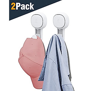LUXEAR Suction Cup Hook Towel Hooks Shower Hooks Removable Kitchen Suction Hooks Vacuum Wall Holder for Home Bathroom Holder for Loofah Sponge Towel Key Coat Bag - 2 Pack