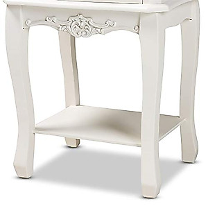 Baxton Studio Amalie Antique French Country Cottage Two-Tone White and Oak Finished 2-Drawer Wood Nightstand