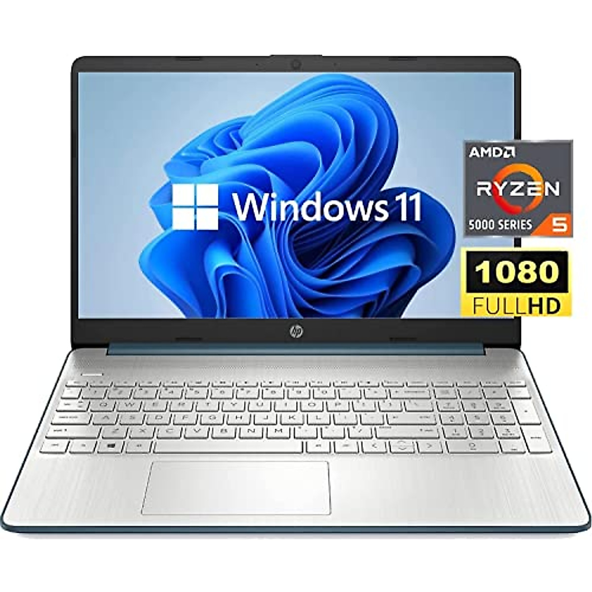 2022 HP Pavilion 15.6" FHD IPS Laptop, AMD Ryzen 5 5500U, 8GB RAM, 512GB SSD, WiFi 6, HDMI, Webcam, Numeric Keypad, Windows 11, Horizon Blue, Long Battery Life