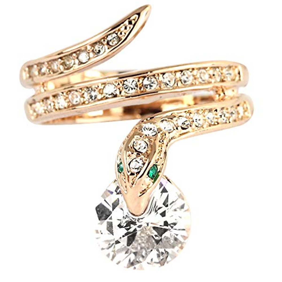 FC JORY Rose Gold Plated CZ CRYSTAL Snake statement Cocktail Ring (8)