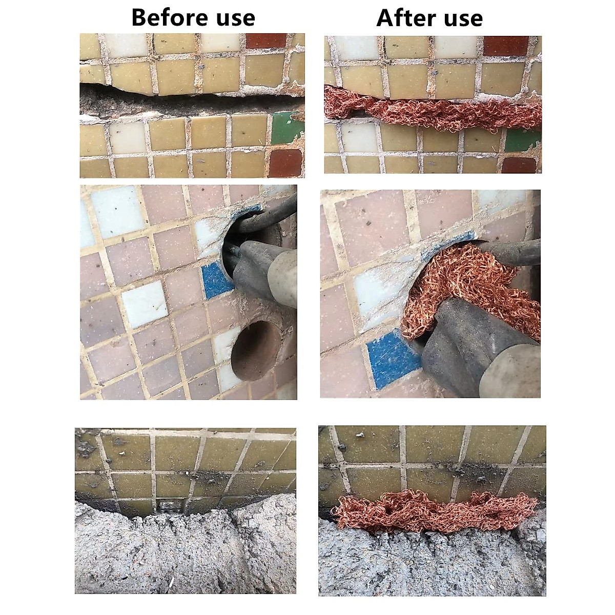 Copper Mesh,Pure Copper Wire Mesh, Hole and Gap Filler, Sturdy and Durable, Suitable for Gardens and Houses, Size 3.8" x 40"（1 Roll)