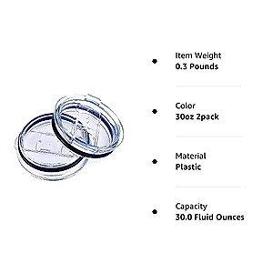 2 Splash Proof 30 oz, Spill Resistant With Slider Closure, fit Yeti Lids, Old Rtic Lids, Ozark Lids Sliding Replacement 2 Lids For Tumbler, Open - Close Slide Lids, Straw Friendly by Weierken