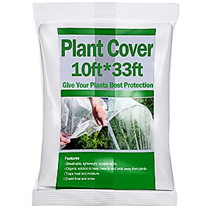 Plant Cover Freeze Protection 10FT x 33FT, Wohohoho 1.0oz/yd² Heavy Duty Plant Blanket, Frost Protection Down to -5°C/23°F, Anti-UV, Reusable Garden Floating Row Cover for Plants Vegetable Fruits