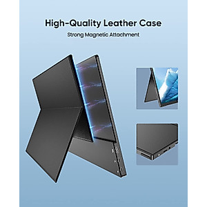 KekeBite Portable Monitor 17.3 inch FHD 1080P Laptop USB C HDMI Gaming Ultra-Slim IPS Display w/Smart Cover & Speakers,Plug&Play,External for PC Phone Mac Xbox PS4, E4