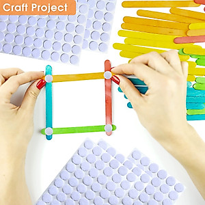 Self Adhesive Dots, 1056pcs(528 Pairs) 0.59” Diameter White Sticky dots, Hook & Loop dots with Strong Adhesive, Sticky Back Coins Tapes 15mm for Classroom, Office, Home