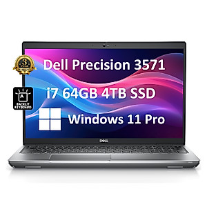 Dell Precision 3571 3000 Mobile Workstation (15.6" FHD, Intel 14-Core i7-12800H, 64GB DDR5 RAM, 4TB SSD, NVIDIA T600) Business Laptop, Backlit, 3-Year Warranty, Webcam, Wi-Fi 6E, Win 11 Pro, Gray