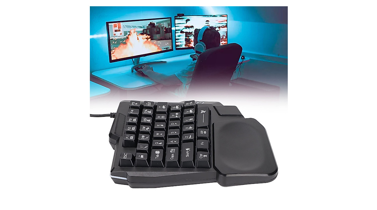 Single Handed Mechanical Gaming Keyboard - Ergonomic & Waterproof