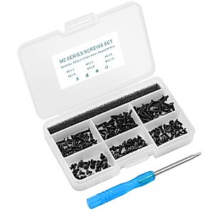 180Pcs M2.0 Series Laptop Screws Notebook Screws Set Kit for Laptop Notebook and SSD HDD DVD-RW, M2 x 3mm/4mm/5mm/6mm/8mm/10mm,6 Size Item