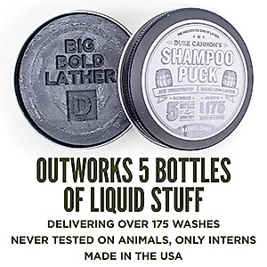 Duke Cannon Supply Co. Men's Shampoo Puck - Barrel Char No. 004, Over 175 Washes, Sulfate-Free, 4.5 oz.