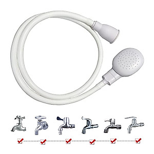 Soft 'N Style Faucet-to-Shower Converter,Sink Spray Rubber Hose Portable Shampoo Sprayer Handheld Hose Faucet Shower,Garden Tub Sprayer Utility Sink for Bathing Baby,Washing Hair,Rinsing Vegetables