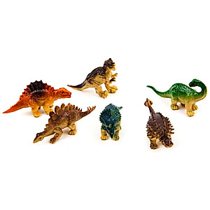 Toysery Dinosaur Toy Storage Carrier for Kids, Portable Jurassic World Toy Organizer with Built-in Carrying Handle and Wheels, Includes Mini Dinosaurs and Car Toys Inside for Toddler Boys and Girls