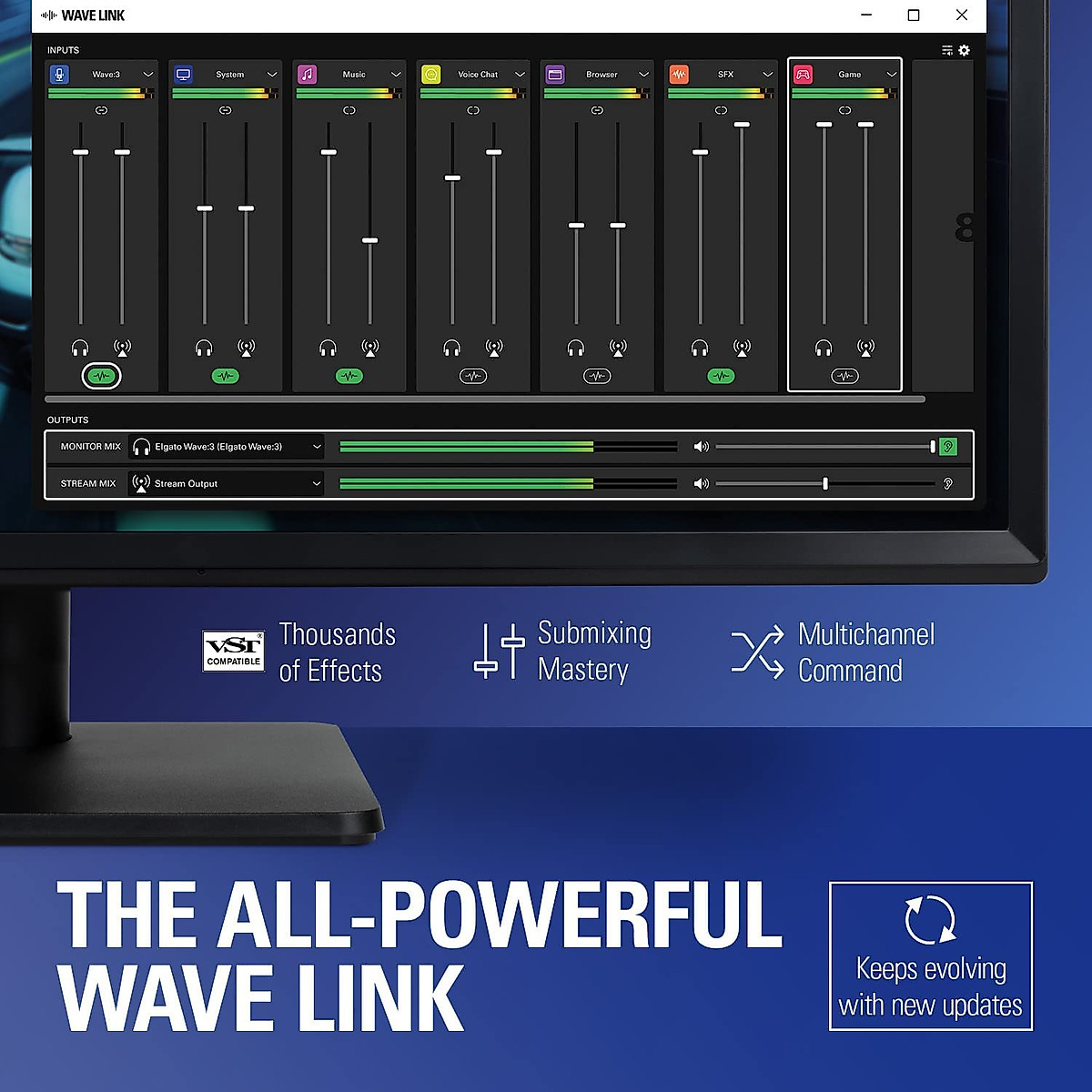 Elgato Wave:3 - Premium Studio Quality USB Condenser Microphone for Streaming, Podcast, Gaming and Home Office, Free Mixer Software, Sound Effect Plugins, Anti-Distortion, Plug ’n Play, for Mac, PC